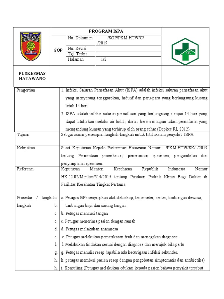 Sop Program Ispa | PDF