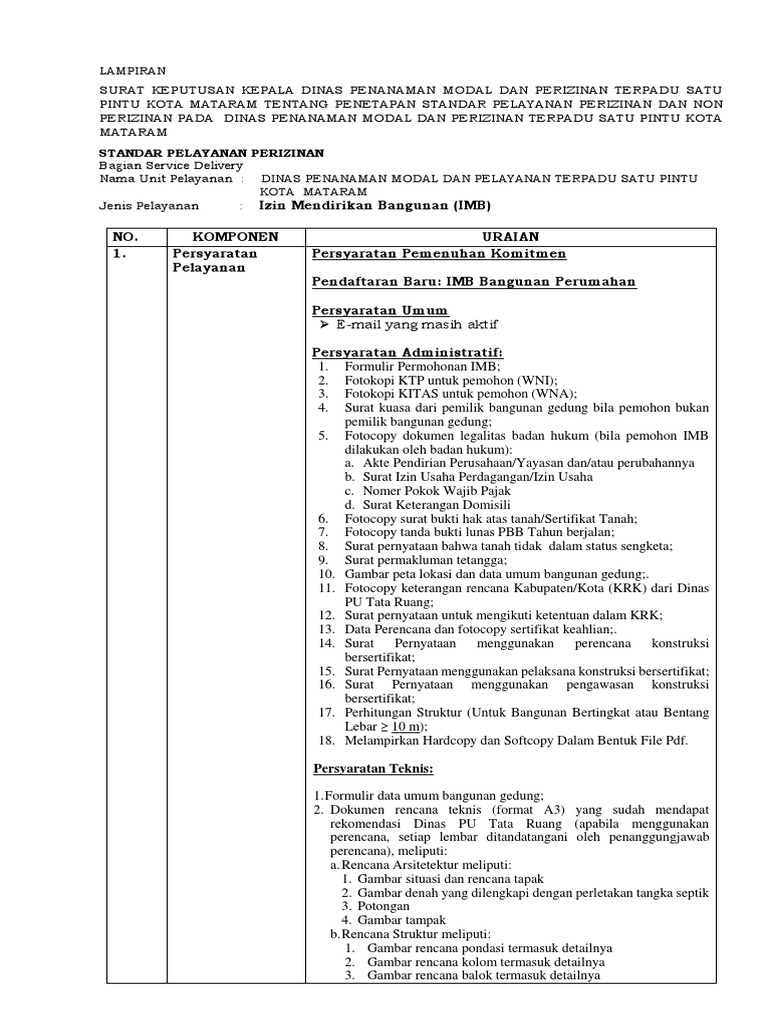Izin Mendirikan Bangunan (IMB) | PDF