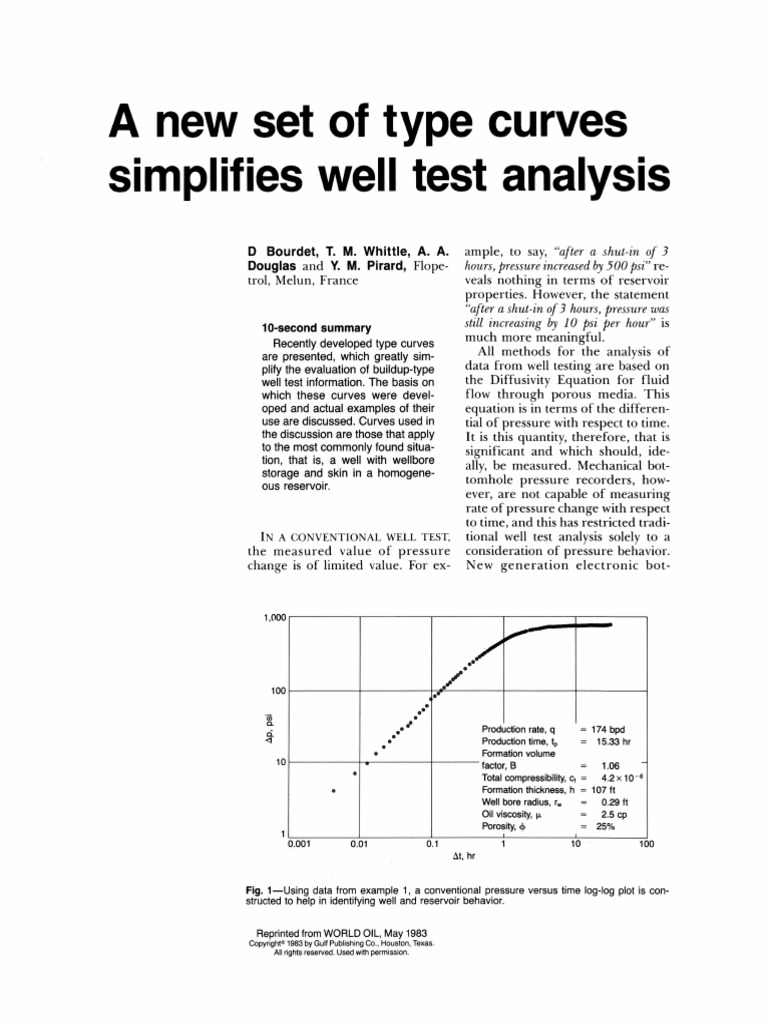 World Oil (Bourdet) Pressure Derivative Type Curves (OCR) PDF | PDF ...