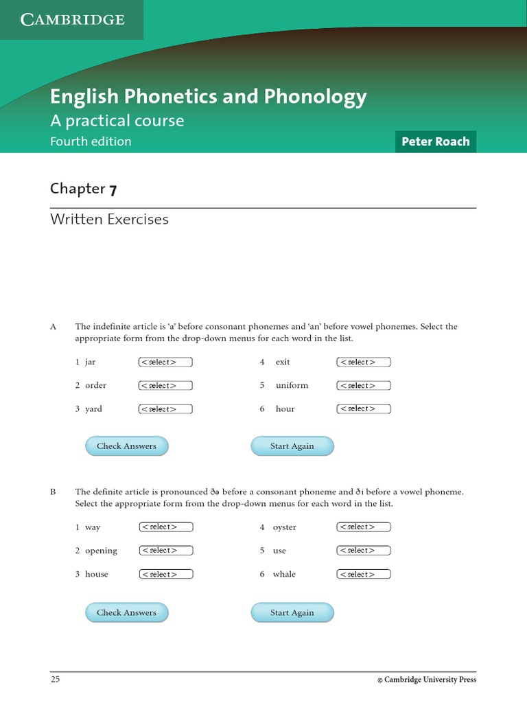 English Phonetics and Phonology4 Unit7 Extra Exercises | PDF | Phoneme | Consonant
