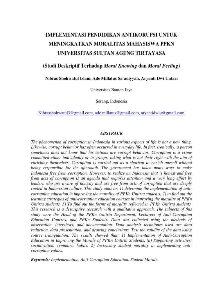 Artikel - Nibras Shohwatul Islam | PDF | Corruption | Qualitative Research