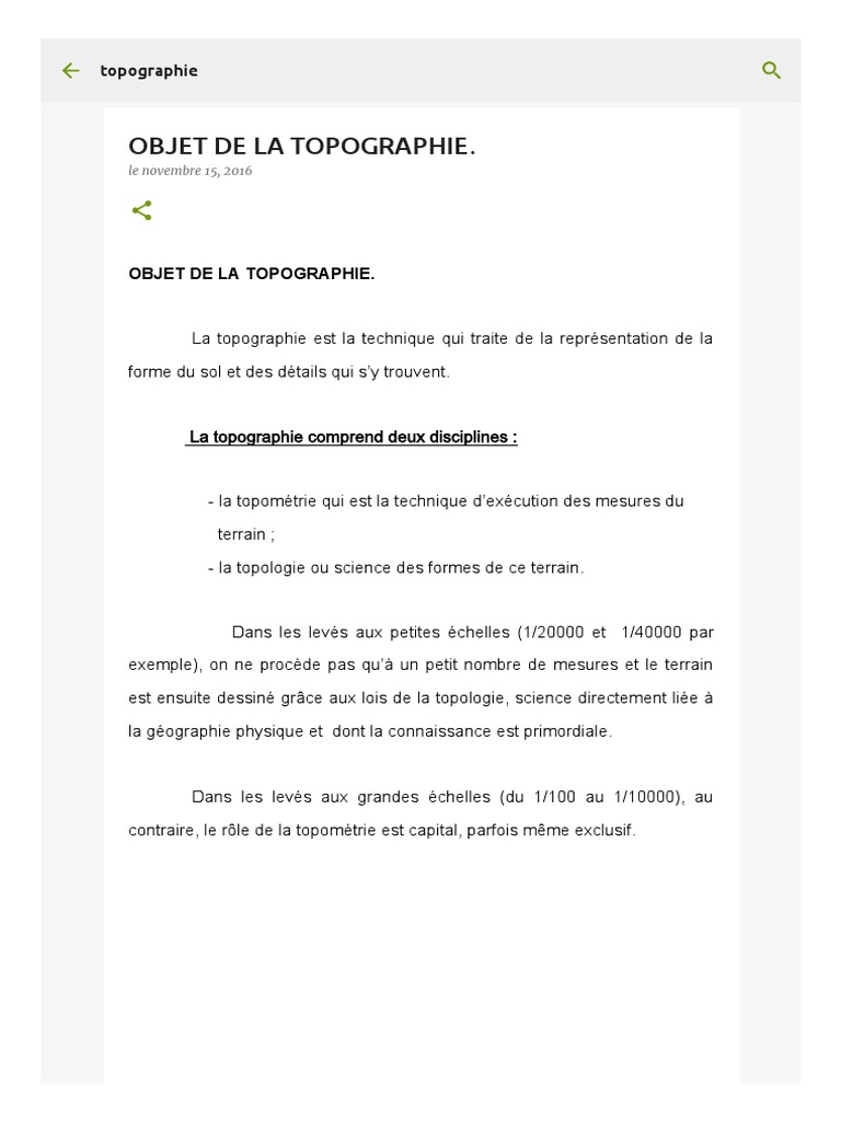 Introduction à la topographie militaire | PDF | Sciences et ...