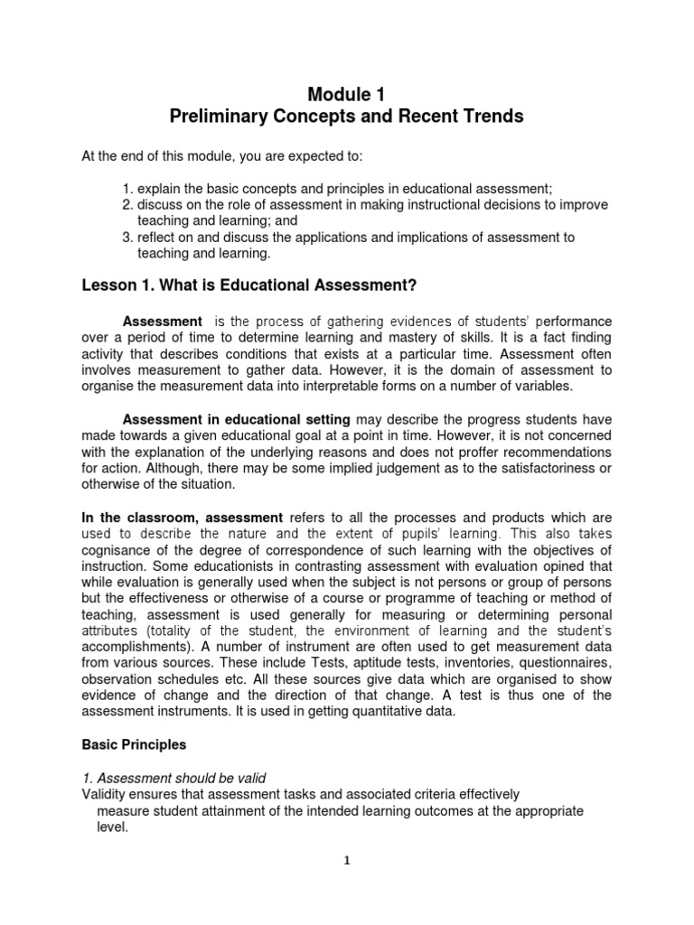 Preliminary Concepts and Recent Trends: Lesson 1. What Is Educational ...