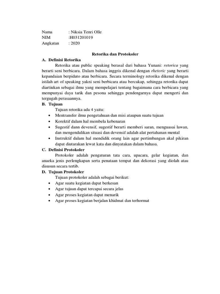 Retorika Dan Protokoler | PDF