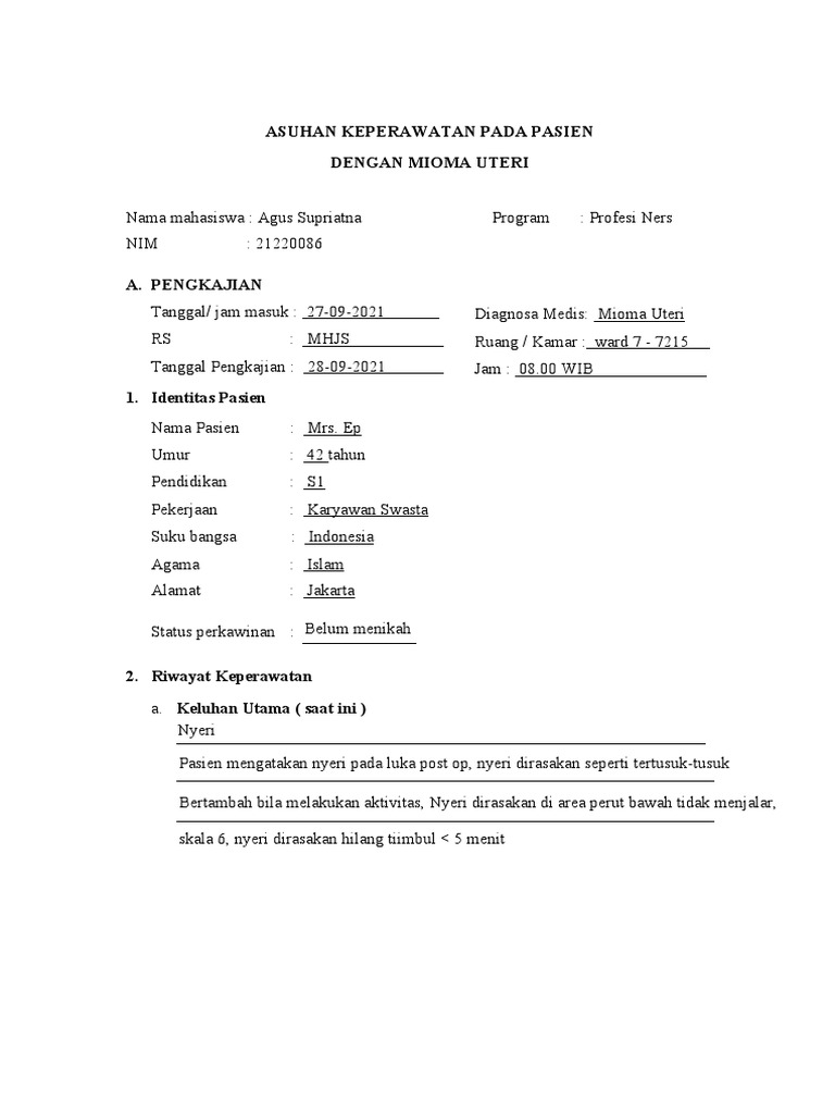 Kasus Mioma Uteri Ags | PDF | Kesehatan Holistik