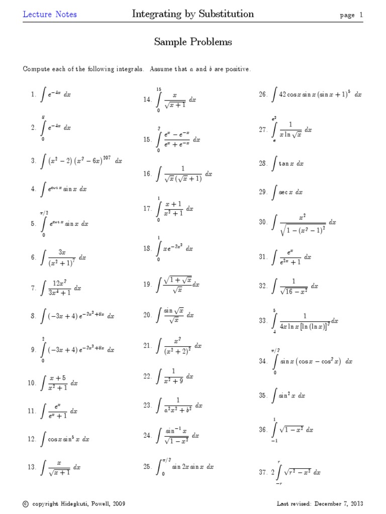 Integration by Substitution | PDF | Mathematical Analysis
