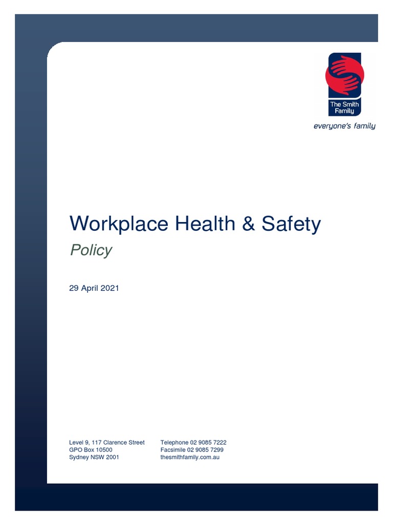 Workplace Health & Safety: Policy | PDF | Occupational Safety And ...