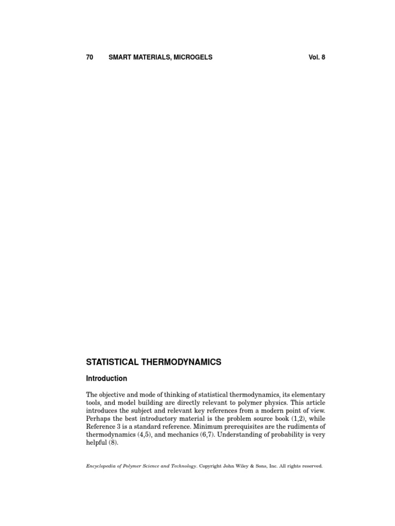 Statistical Thermodynamics | PDF | Temperature | Statistical Mechanics
