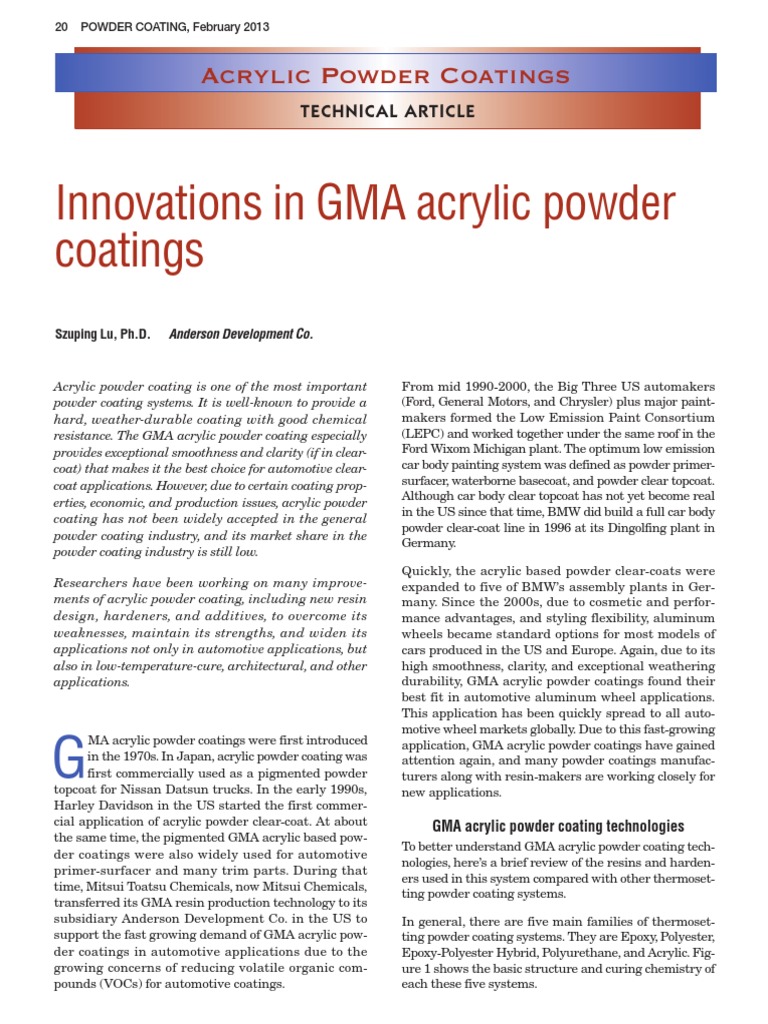 Gma Pc-Acrylics | PDF | Epoxy | Poly(Methyl Methacrylate)