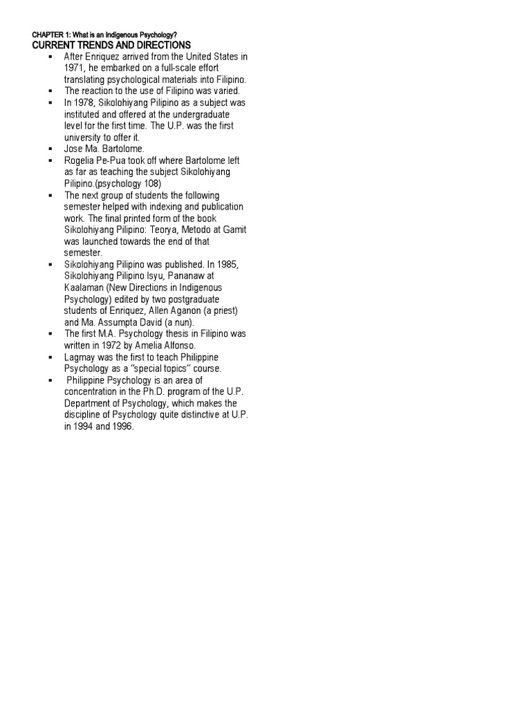 Psy161 - 5. Current Trends and Directions | PDF