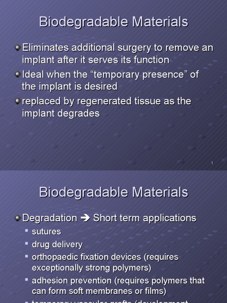 Bioresorbable Materials | PDF | Polymers | Biodegradation