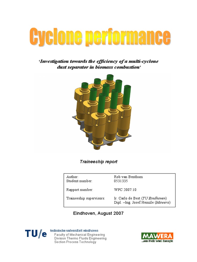 Multi-Cyclone Efficiency in Biomass | PDF | Gases | Fluid Dynamics