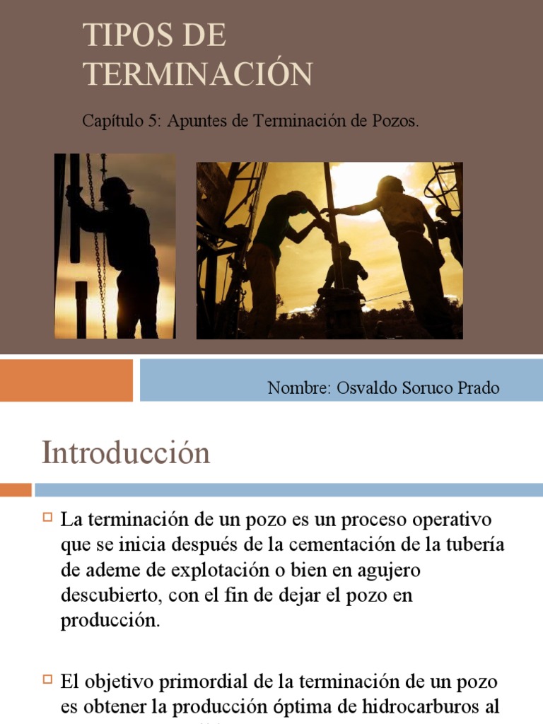 Tipos de Terminación 1. | PDF | Tubería (transporte de fluidos) | Química