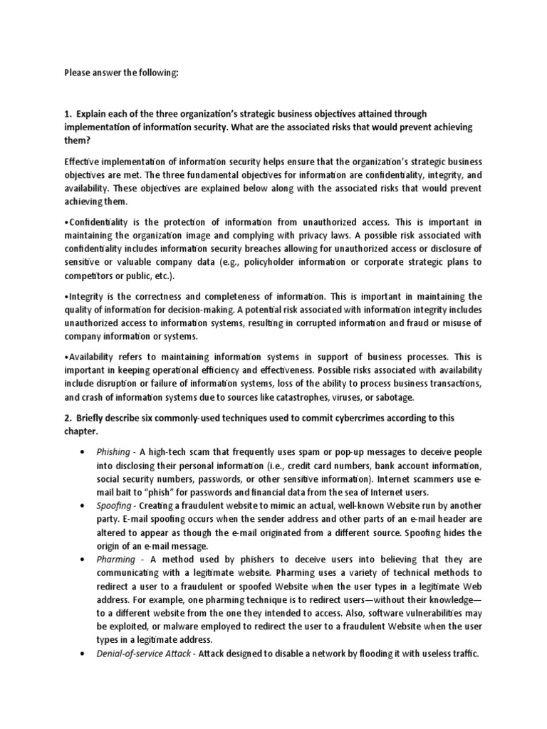 M6-T2 Essay Questions | PDF | Information Security | Denial Of Service ...