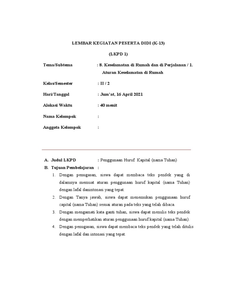LKPD Bindo KLS 2 | PDF