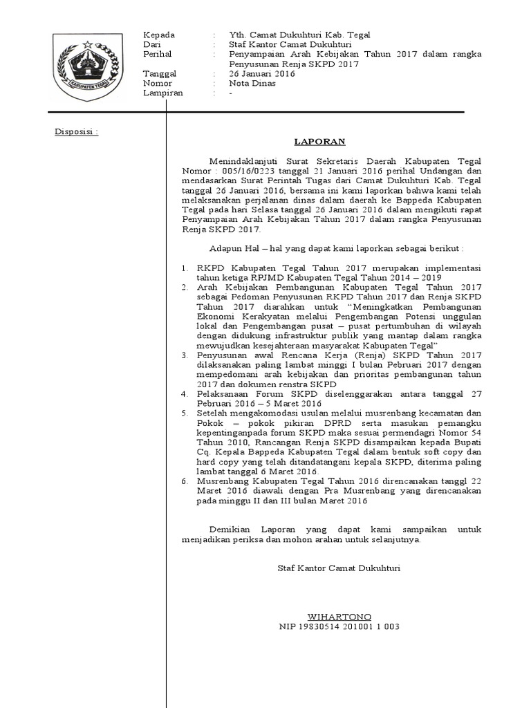 Laporan SPPD Bappeda 2017 | PDF