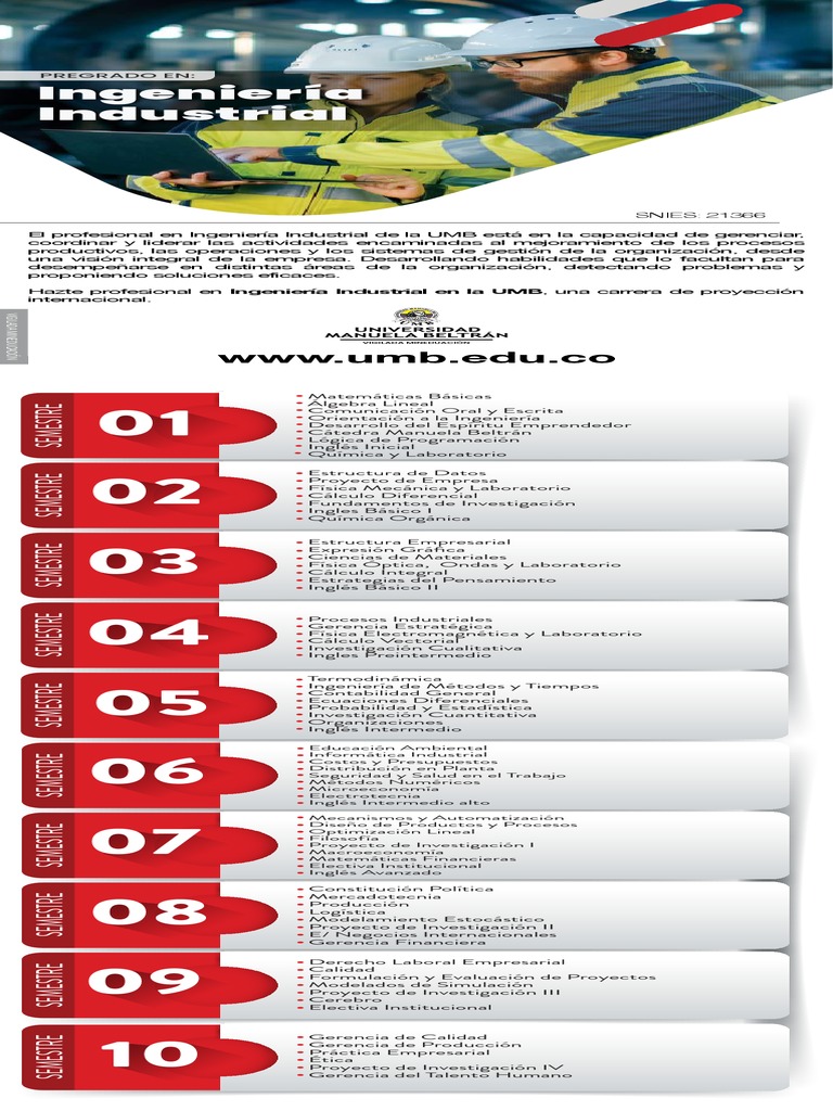 Plan De Estudios Ingenieria Industrial Descargar Gratis Pdf