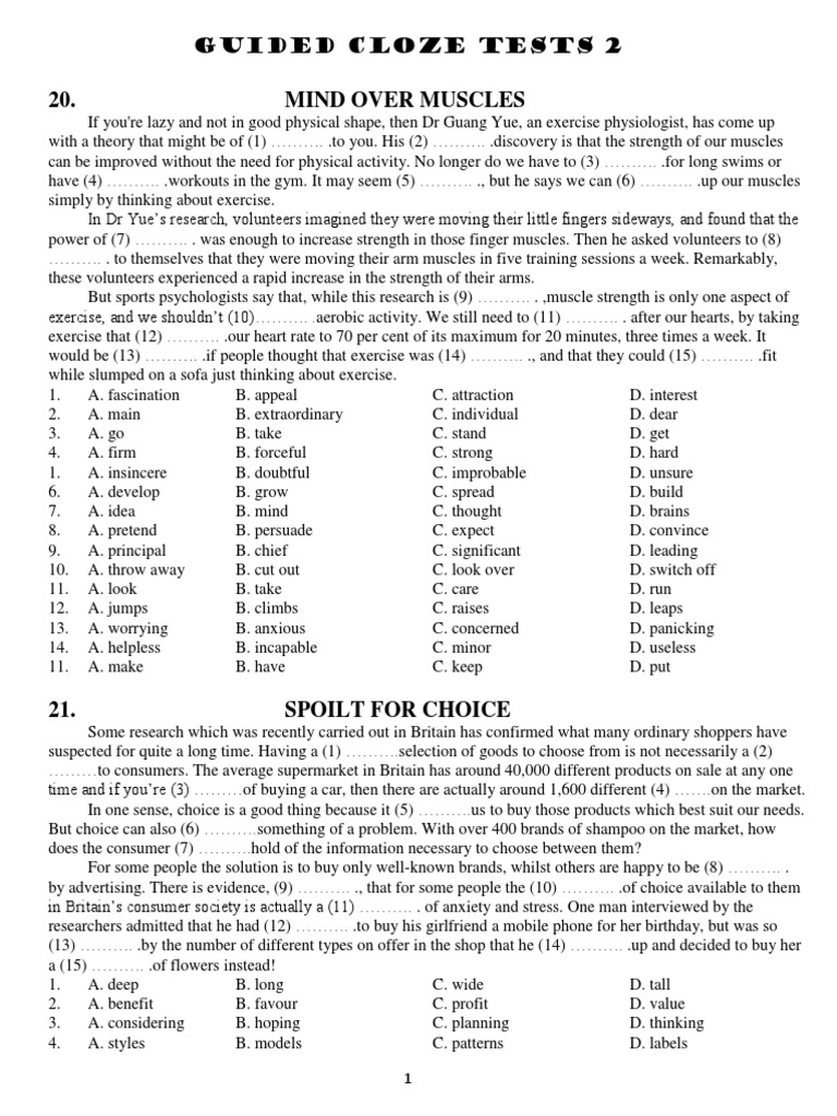 Guided Cloze Tests 2 | PDF | James Watson | Francis Crick
