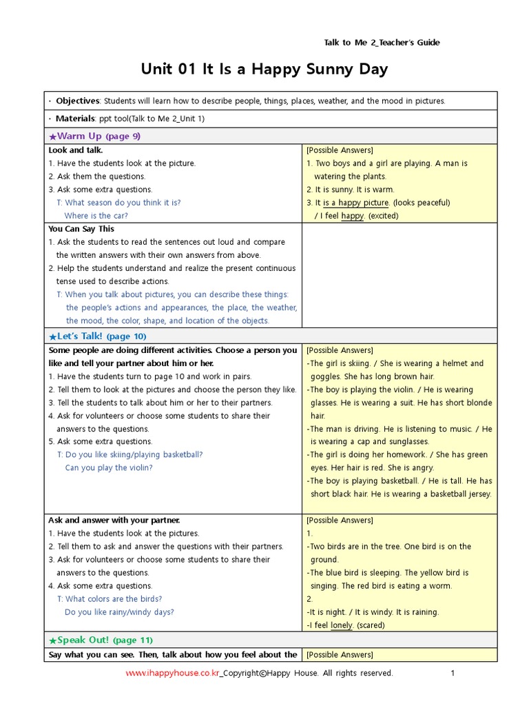 Talk To Me 2 - Teacher S Guide | PDF