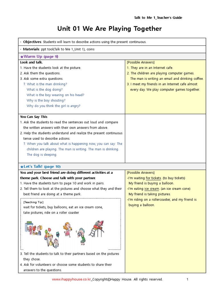Talk To Me 1 - Teacher S Guide | PDF | Bears | Koala