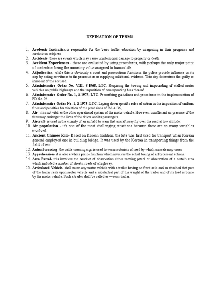 Defination of Terms Cdi4 | PDF | Semi Trailer Truck | Trailer (Vehicle)