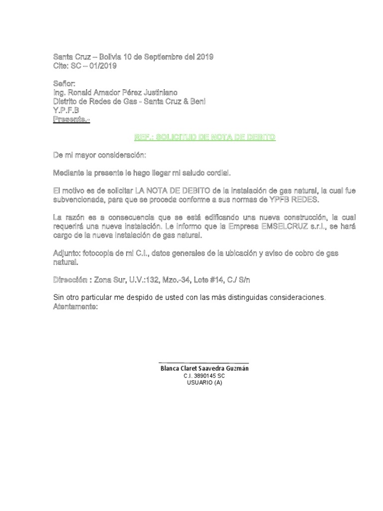 Modelo-Nota de Debito | PDF