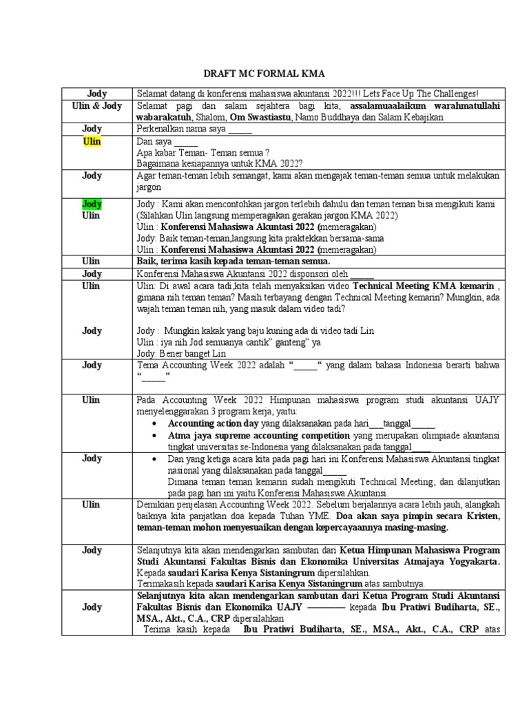 Draft MC Kma | PDF | Karier & Perkembangan | Bisnis