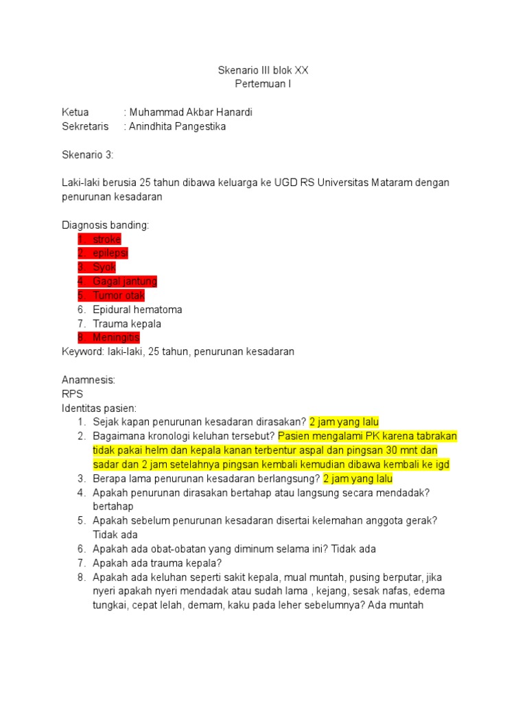Skenario III Blok XX | PDF | Sains & Matematika