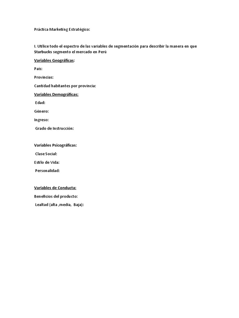 Práctica Marketing Estratégico | PDF