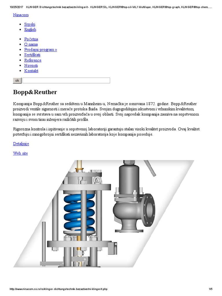 KLINGER Dichtungstechnik Bezazbestni Klingerit - KLINGERSIL, KLINGER ...