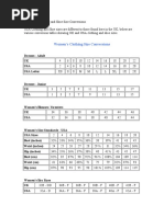 Cotton On Comprehensive Sizing Guide | PDF | Waist