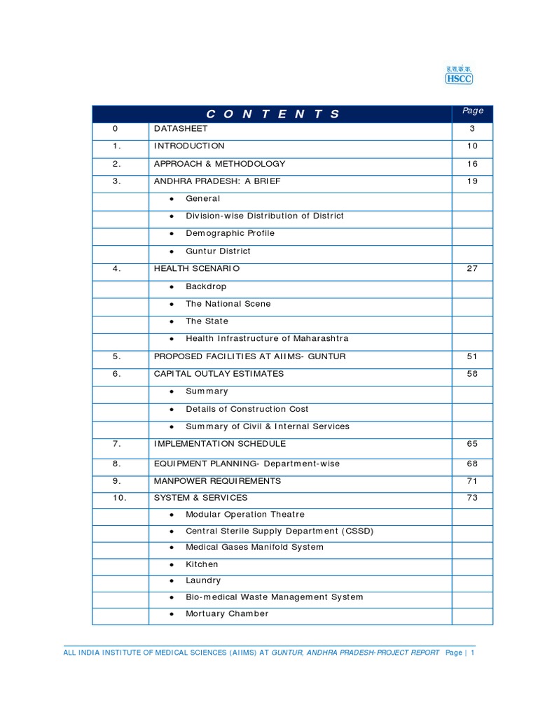 Project Report AIIMS - Guntur - April 2015 | PDF | Medicine | Health ...