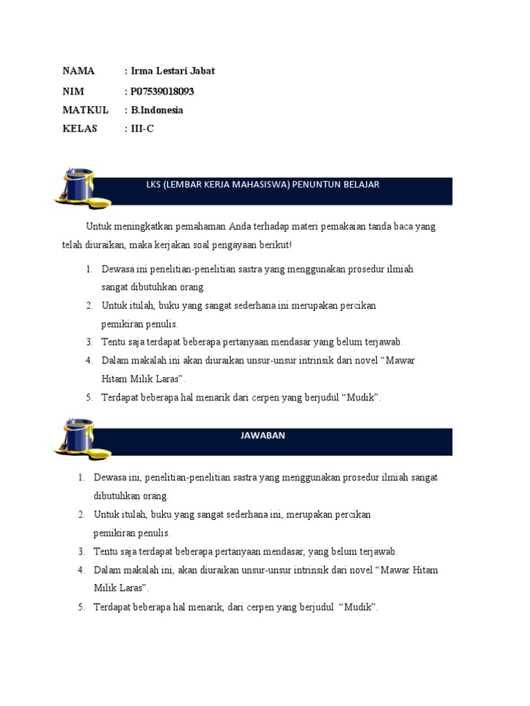 Irma Lestari Jabat - Pemakaian Tanda Baca-1 | PDF