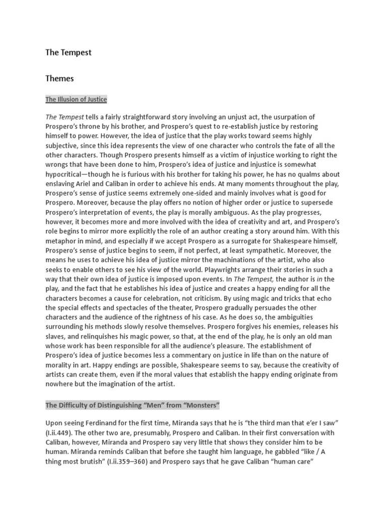 The Tempest Revision 1 | Download Free PDF | The Tempest