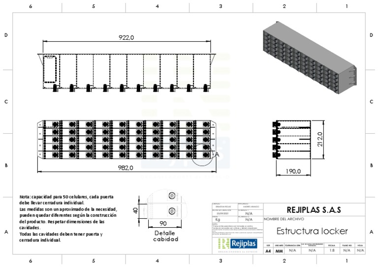 Plano de Estructura para Locker | PDF