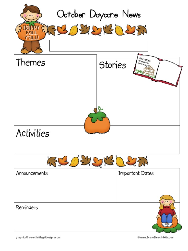 October Daycare News: Announcements Important Dates | PDF | Social Science