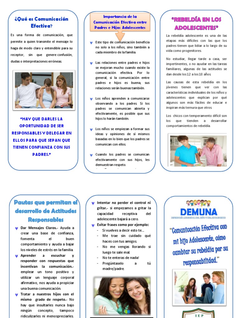 Triptico Comunicacion Efectiva 1 Pdf Comunicación Cognición