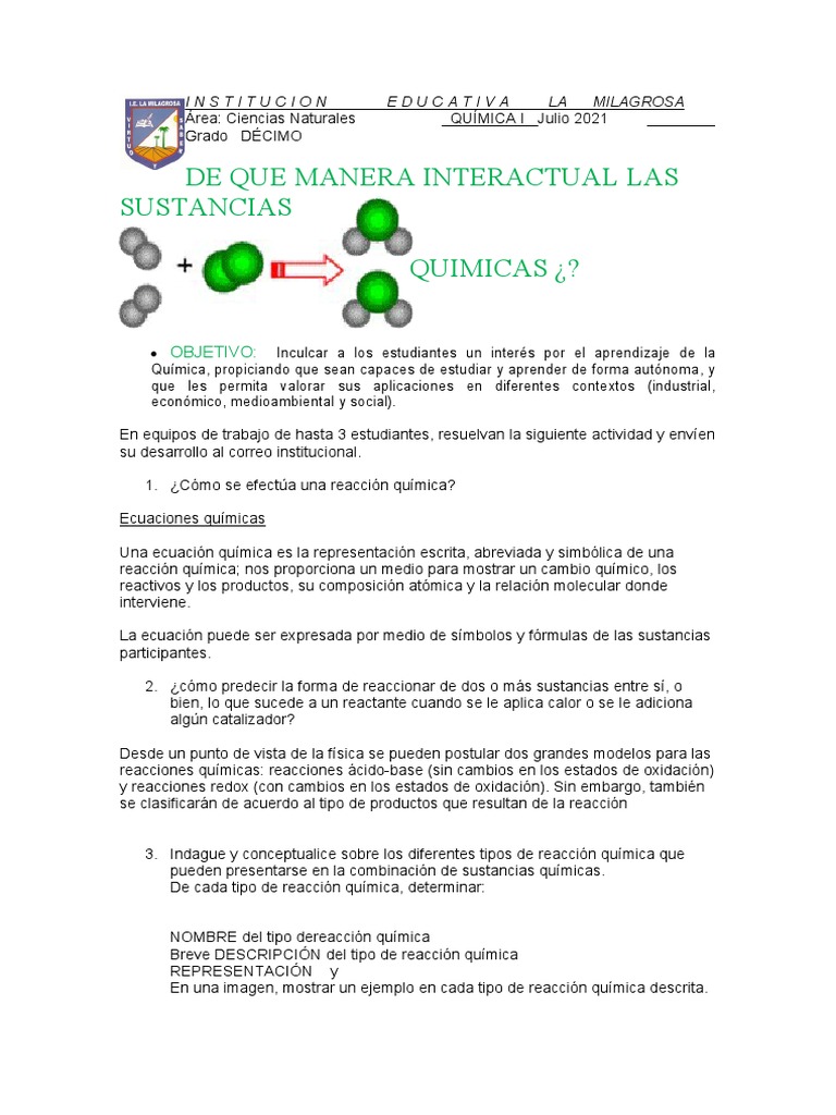 Tipos de RX Químicas, Décimo Julio 2021 | PDF