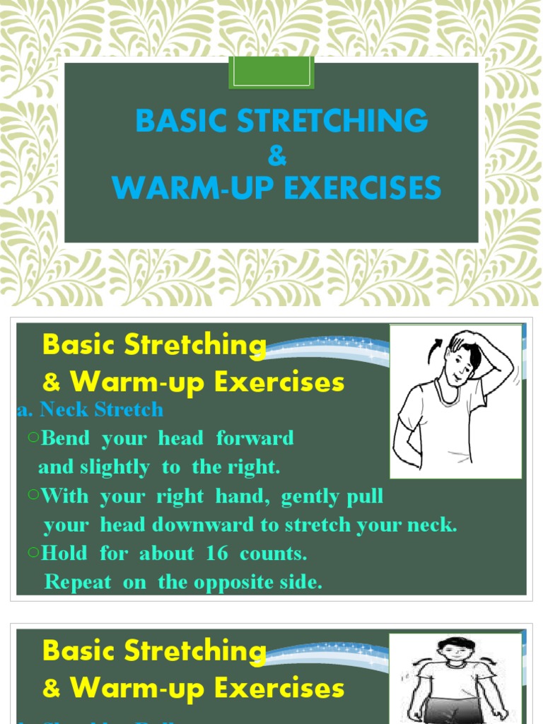 Basic Stretching and Warm-Up Exercises | PDF | Foot | Knee