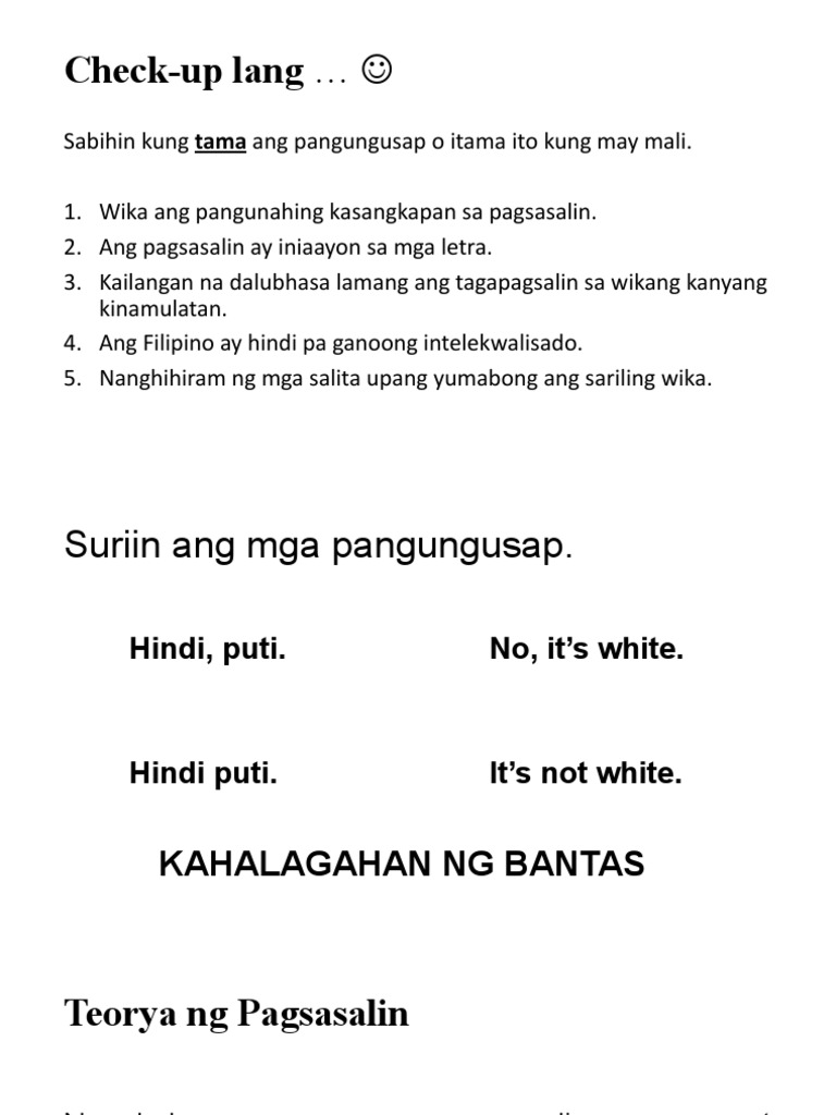 Pagsasalin Teorya at Metodo | PDF