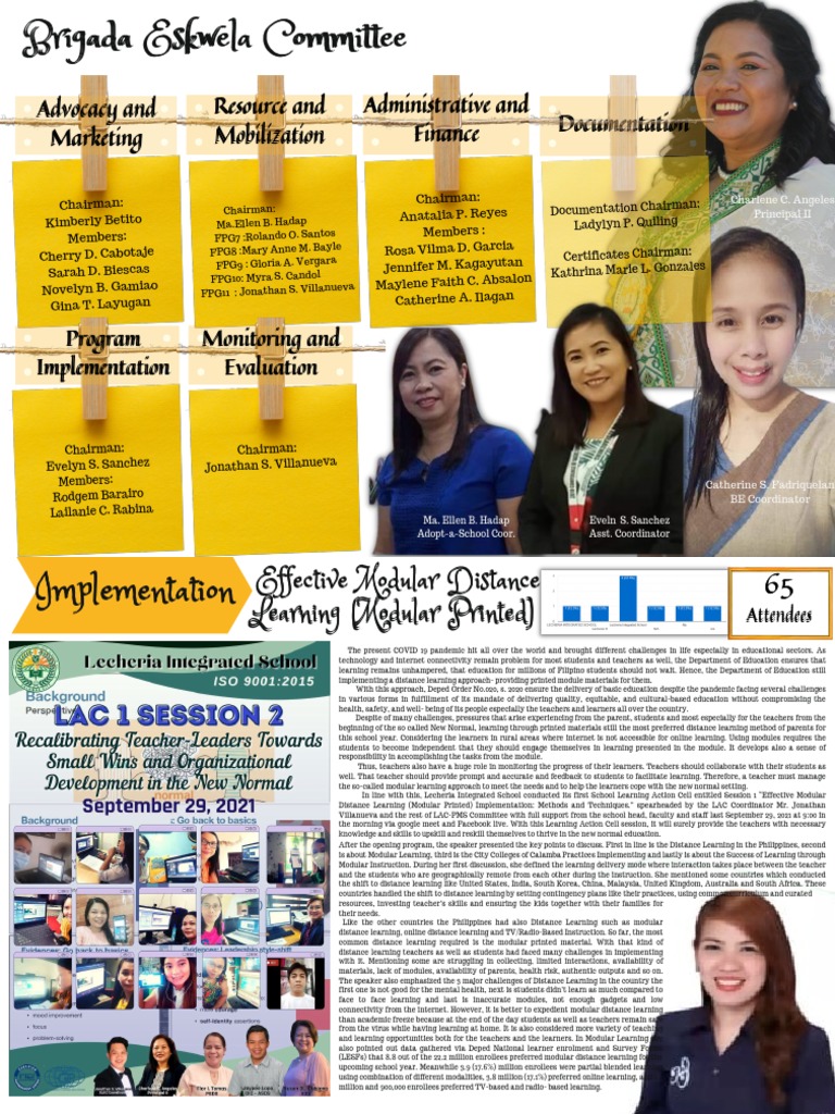 Brigada Eskwela Committee Brigada Eskwela Committee | PDF | Distance ...