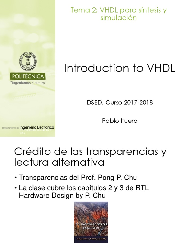 (T02) - Introducción A VHDL | PDF | Vhdl | Hardware Description Language