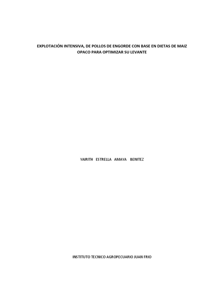 Explotación Intensiva de Pollo en Engorde Trabajo Estrella | PDF ...