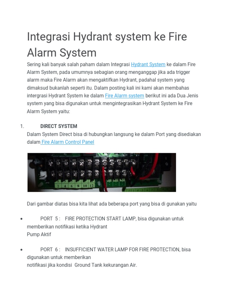 Integrasi Hydrant System Ke Fire Alarm System | PDF