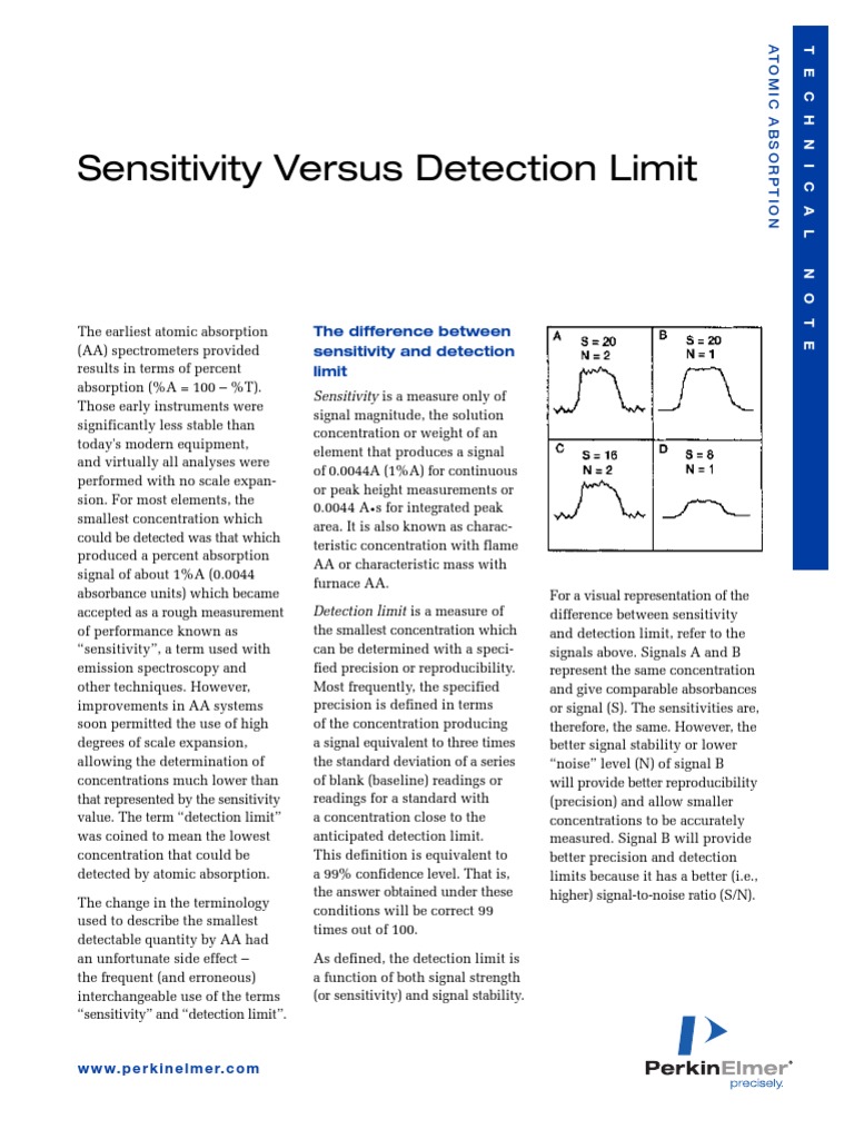 The Difference Between Sensitivity and Detection Limit | PDF | Detection Limit | Signal To Noise ...