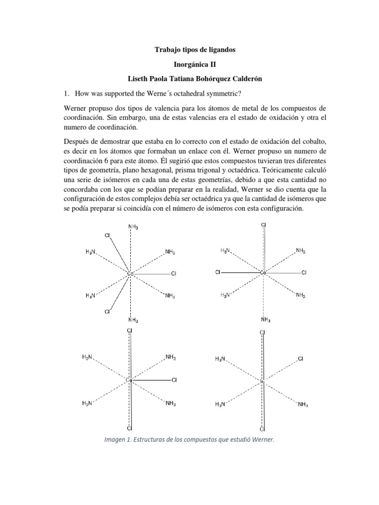 Tipos de Ligandos | PDF | Complejo de Coordinación | Química
