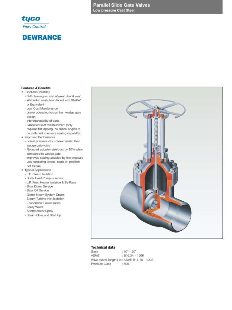 Tyco Parallel Side Gate Valve | Download Free PDF | Valve | Steel