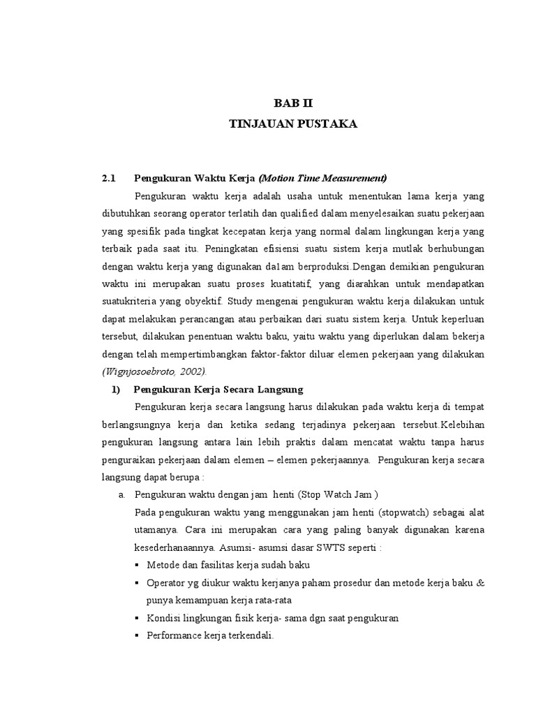 Perancangan Sistem Kerja | PDF