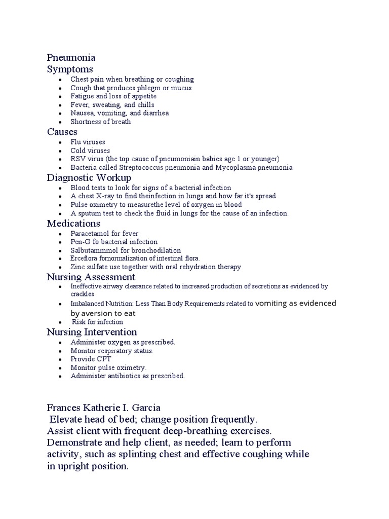 Pneumonia Concept Map | PDF
