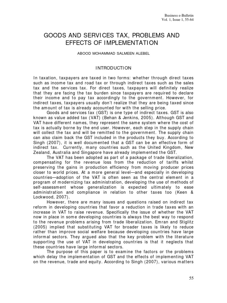GST Implementation Problems and Effects | PDF | Value Added Tax | Taxes